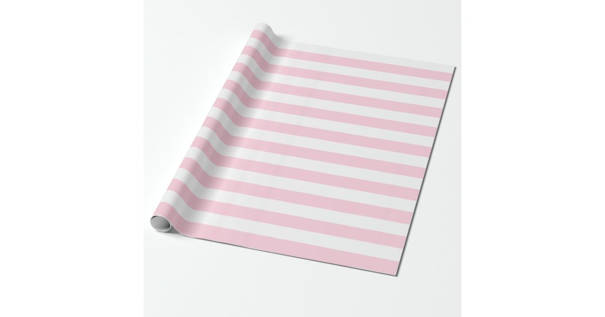 Large Light Pink and White Stripes Wrapping Paper | Zazzle