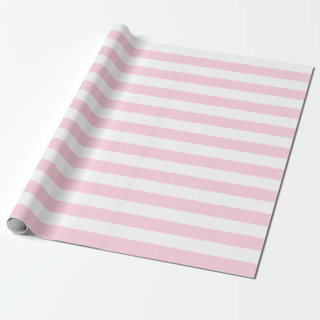 Large Light Pink and White Stripes Wrapping Paper | Zazzle