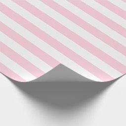 Large Light Pink and White Stripes Wrapping Paper | Zazzle