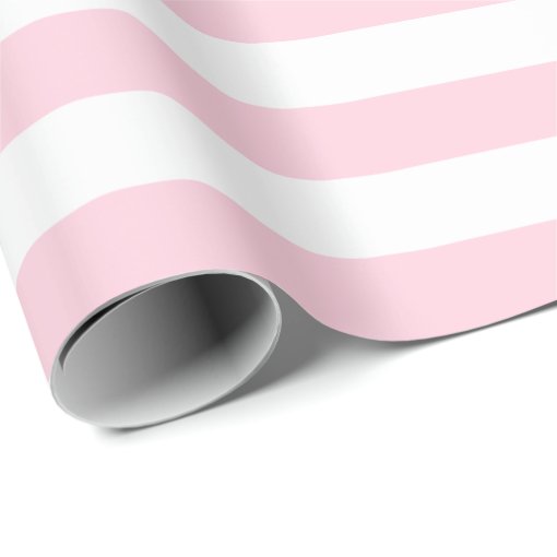Large Light Pink and White Stripes Wrapping Paper | Zazzle