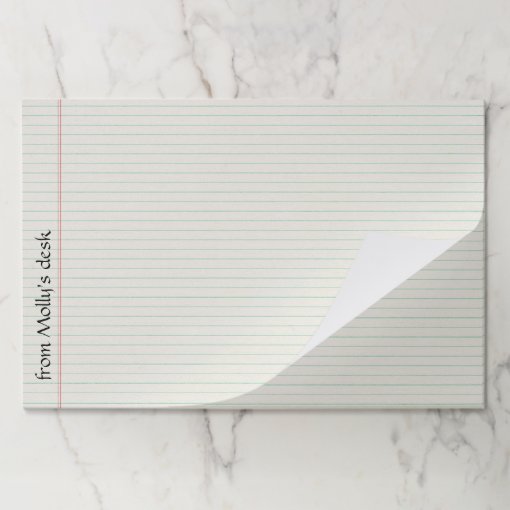 Large Lined Notebook Tearaway Paper Pad | Zazzle