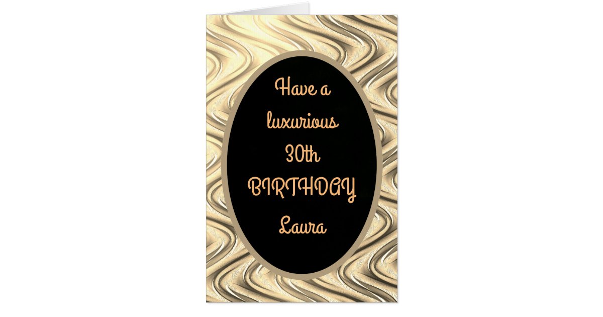 Large Luxury Gold 30th Birthday Card | Zazzle