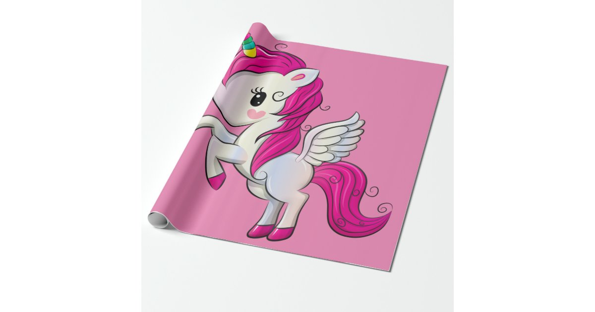 Large Magical Flying Unicorn Wrapping Paper | Zazzle