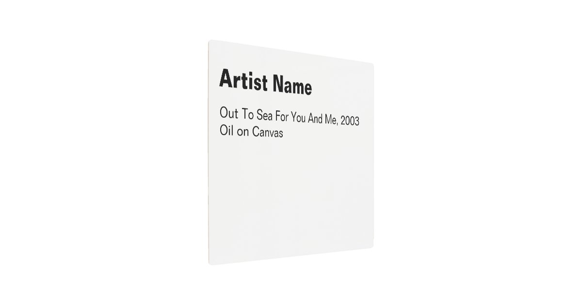 Large Metal Art Gallery Plaques | Zazzle