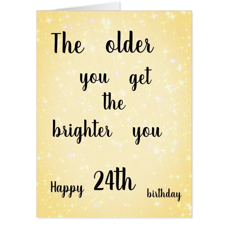 Large modern Happy 24th Birthday design Card | Zazzle
