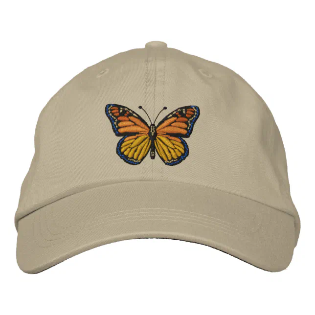 Large Monarch Butterfly Embroidery Embroidered Baseball Cap | Zazzle