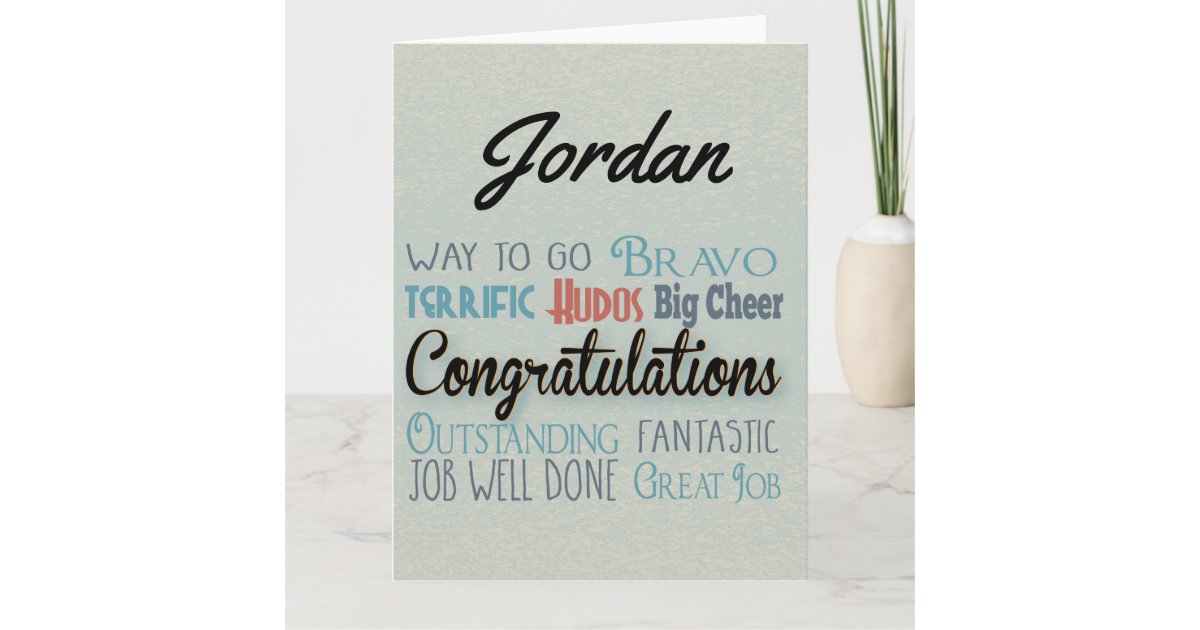 Large Monogram Congratulations Greeting Card | Zazzle