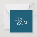 Large Monogram Simple Navy blue Note Card | Zazzle