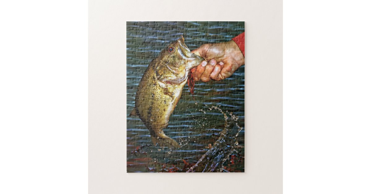 Large Mouth Bass Vintage Antique Photography Jigsaw Puzzle | Zazzle