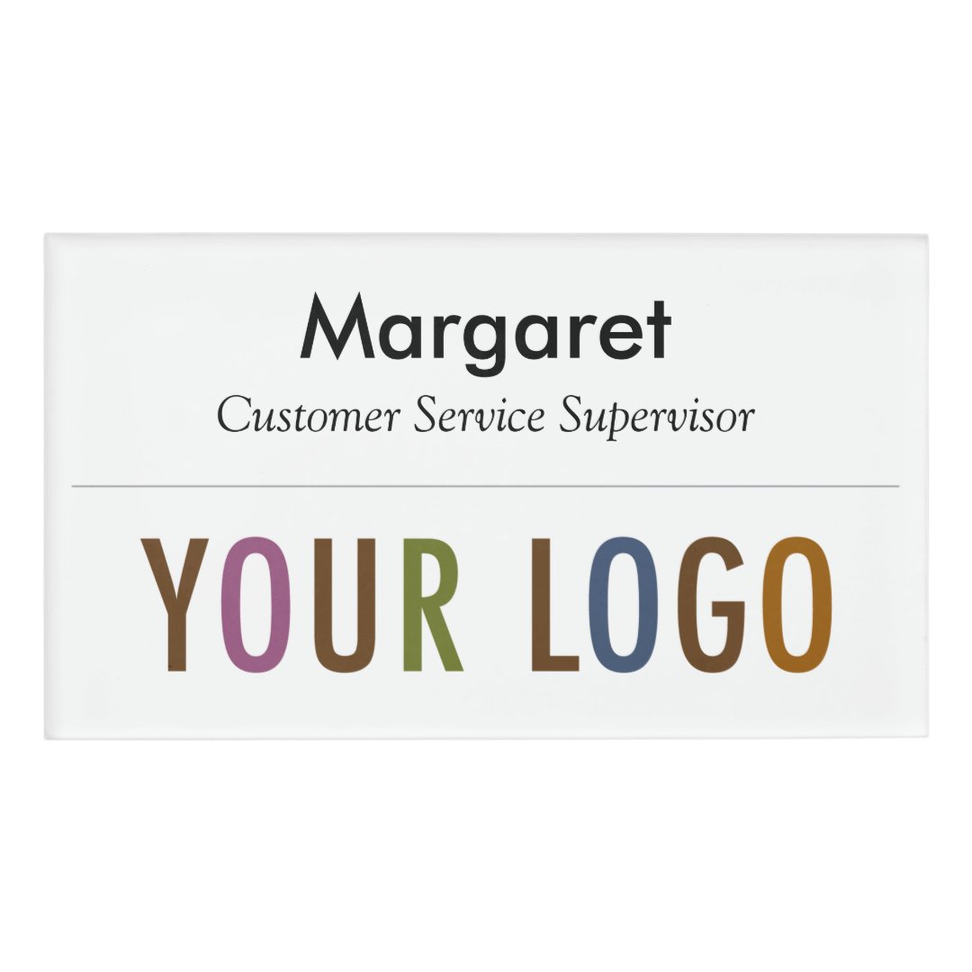 Large Name Badge Magnet Custom Logo Employee Staff | Zazzle