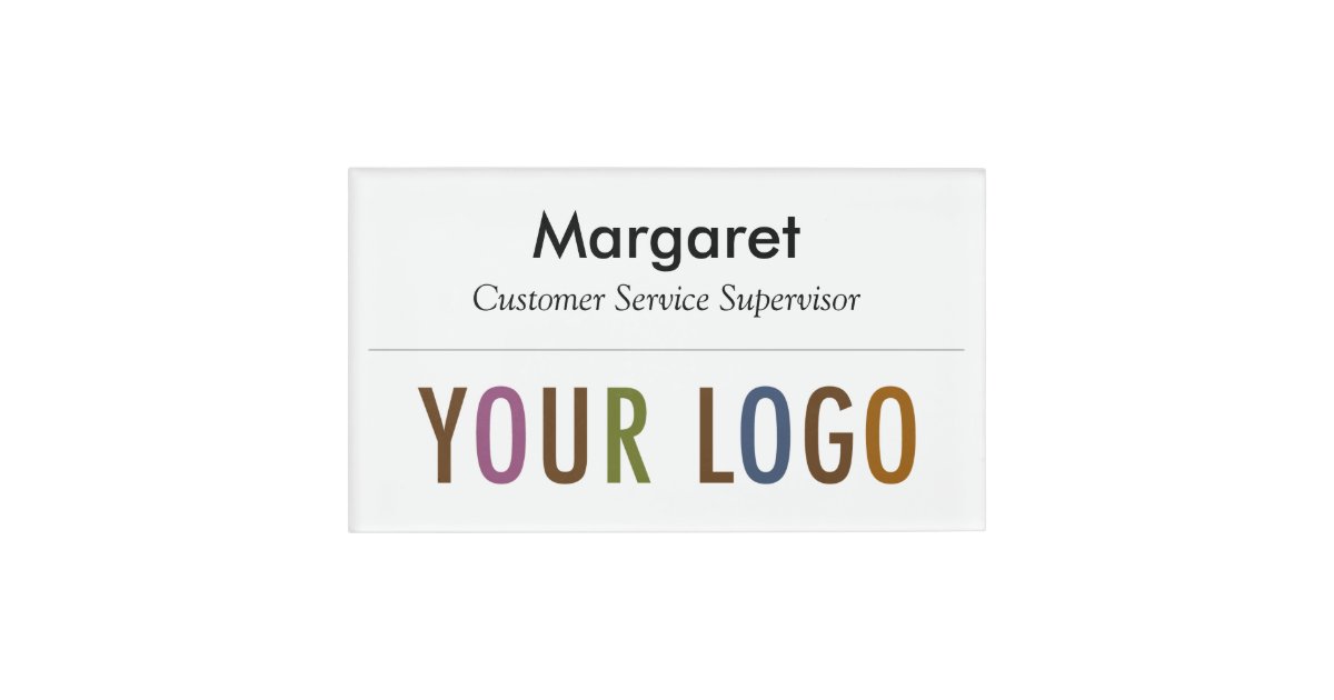 Large Name Badge Magnet Custom Logo Employee Staff | Zazzle