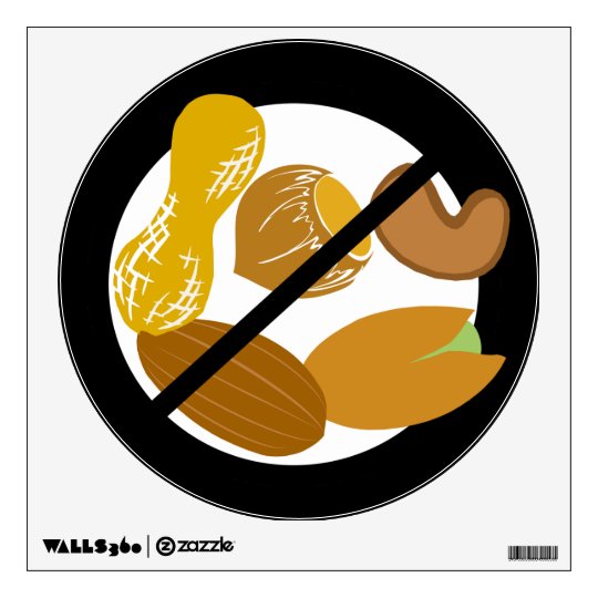 Large No Nuts Symbol Peanut Tree Nut Free Area Wall Sticker | Zazzle.com