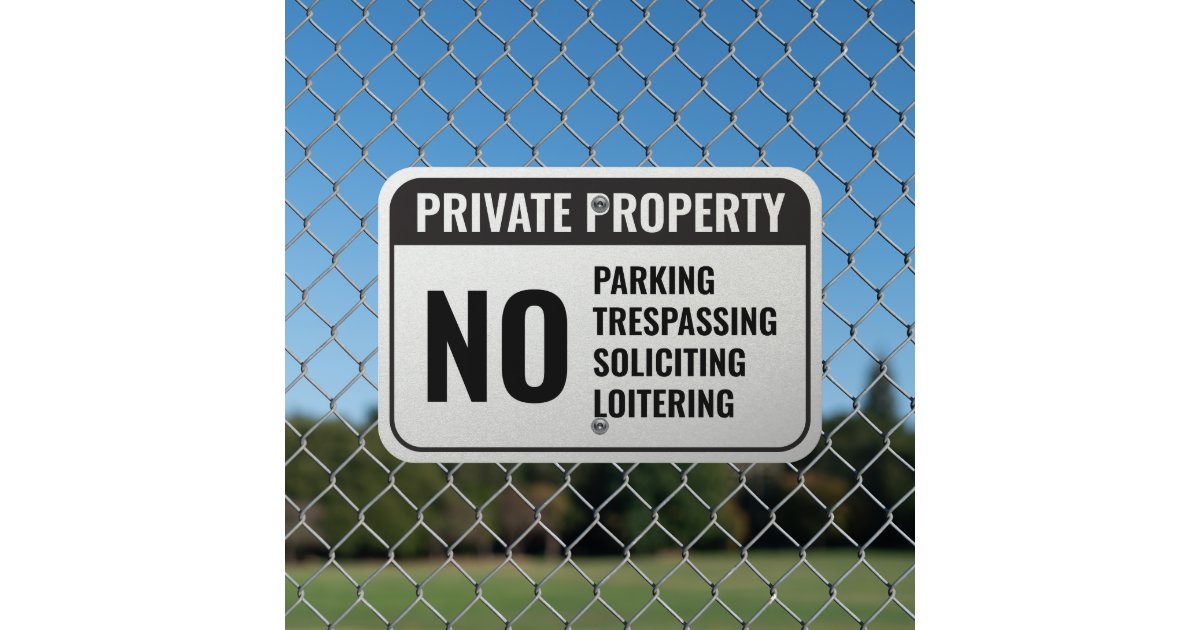 Large No Private Property Metal Sign | Zazzle