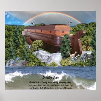 Large Noahs Ark Diorama Gloss Canvas Picture Poster | Zazzle