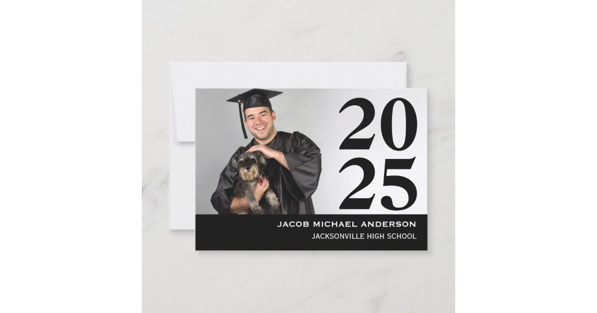 Large Numbers - 3x5 Graduation Announcement | Zazzle