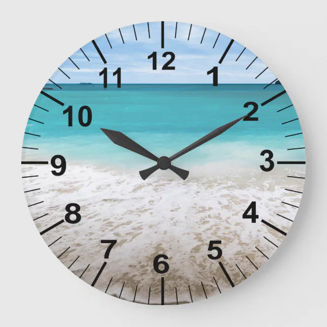 Large Ocean And Beach Theme Wall Clock | Zazzle