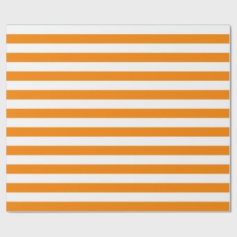 Large Orange and White Stripes Wrapping Paper | Zazzle
