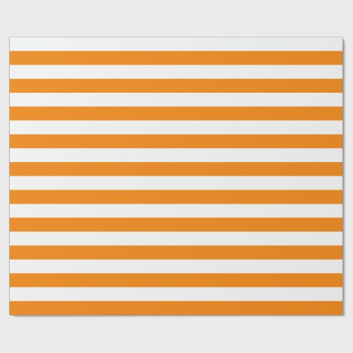 Large Orange and White Stripes Wrapping Paper | Zazzle