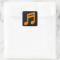 Large Orange and Yellow Musical Note Square Sticker | Zazzle