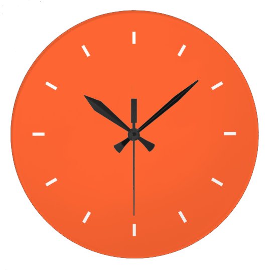 Large Orange Wall Clock (Round) | Zazzle.com