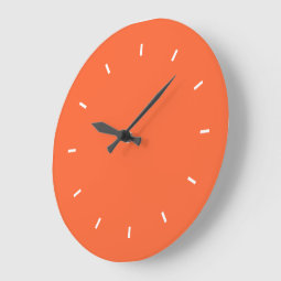 Large Orange Wall Clock (Round) | Zazzle