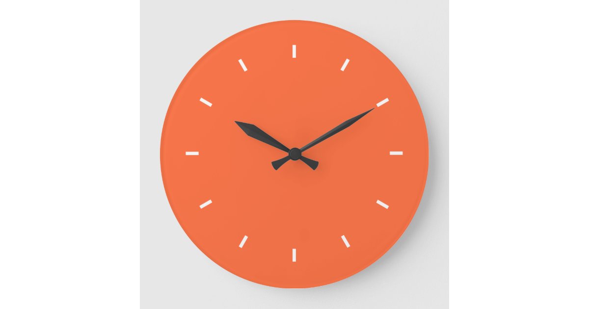 Large Orange Wall Clock (Round) | Zazzle