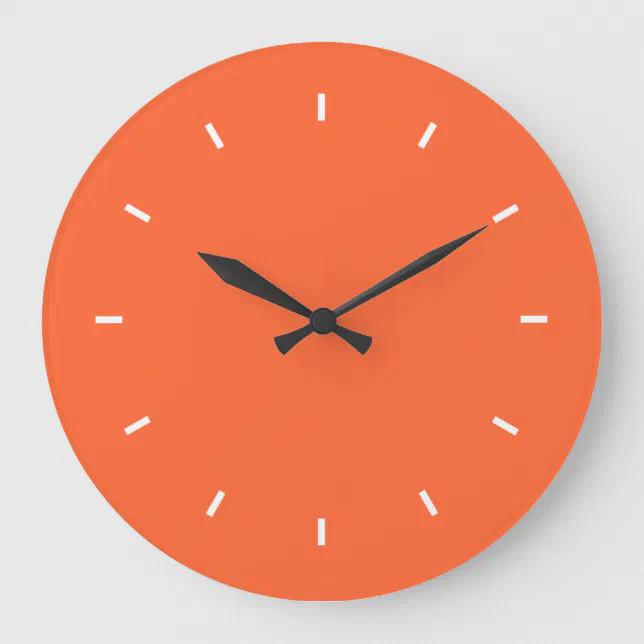 Large Orange Wall Clock (Round) | Zazzle