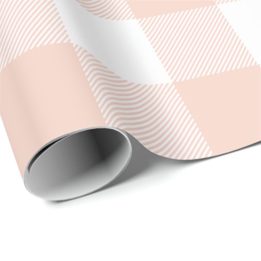 Large Pastel Coral and White Gingham Wrapping Paper | Zazzle