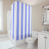Large Periwinkle Blue White Vertical Stripes #2 Shower Curtain | Zazzle