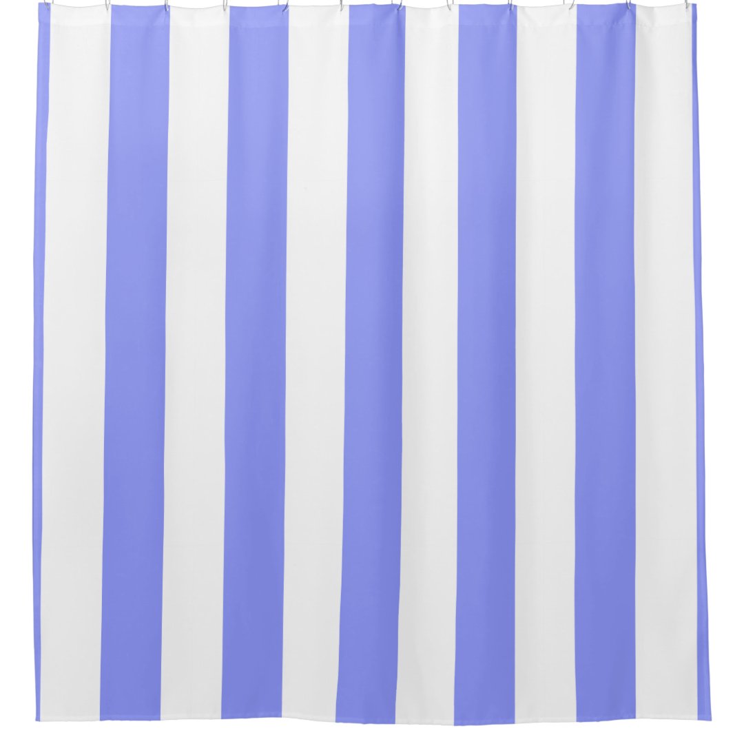 Large Periwinkle Blue White Vertical Stripes #2 Shower Curtain | Zazzle