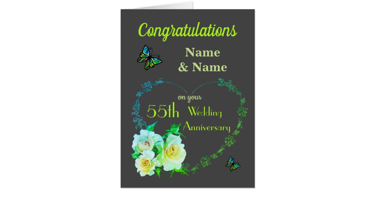 Large personalised Emerald Anniversary Card | Zazzle