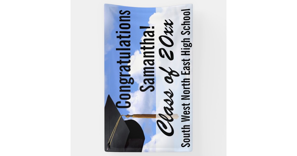 Large Personalized Graduation Banner Sign Blue Sky | Zazzle.com