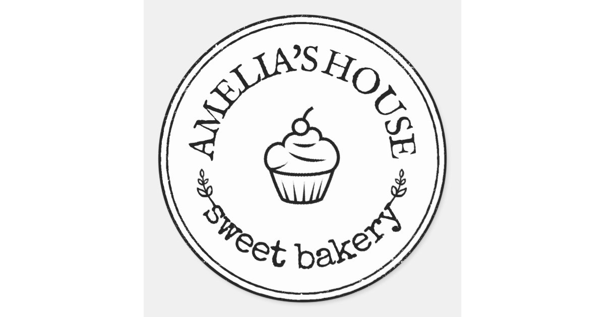 Large Personalized Homemade Logo Custom Classic Round Sticker | Zazzle