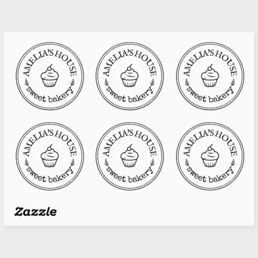 Large Personalized Homemade Logo Custom Classic Round Sticker | Zazzle