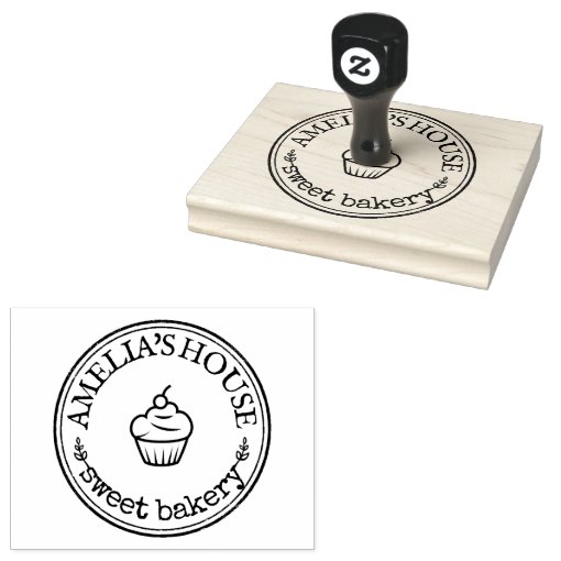 Large Personalized Homemade Logo Custom Rubber Stamp | Zazzle