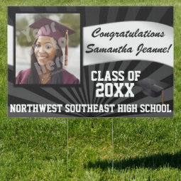 Large Photo Graduation Banner Yard Sign | Zazzle