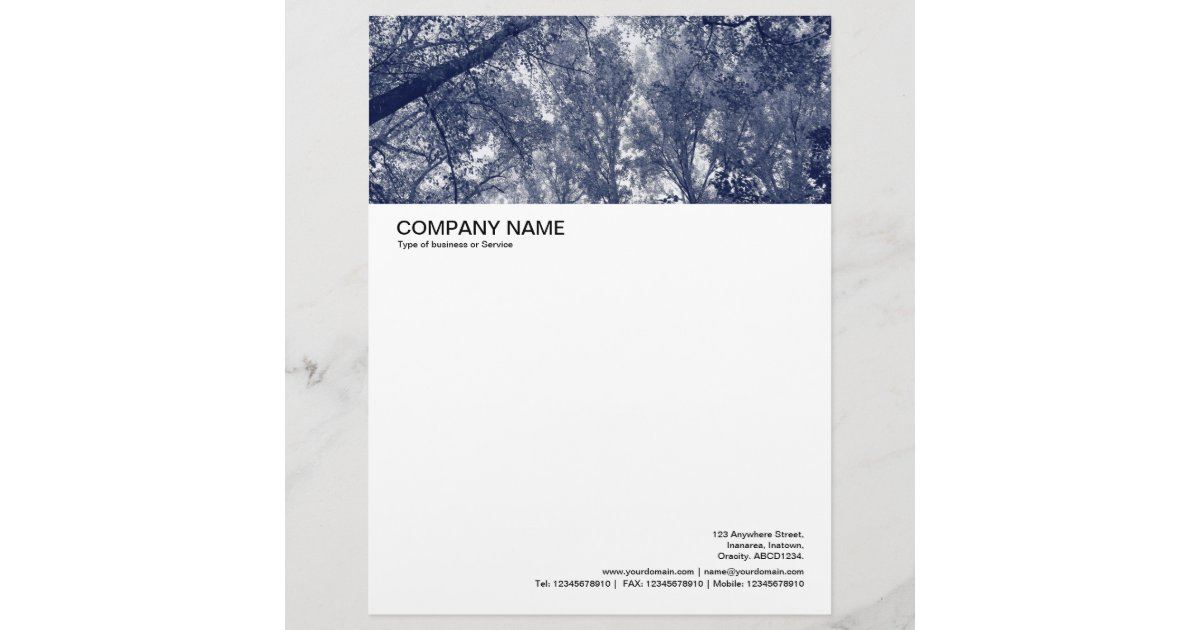 Large Picture Header - Blue Autumn Letterhead | Zazzle