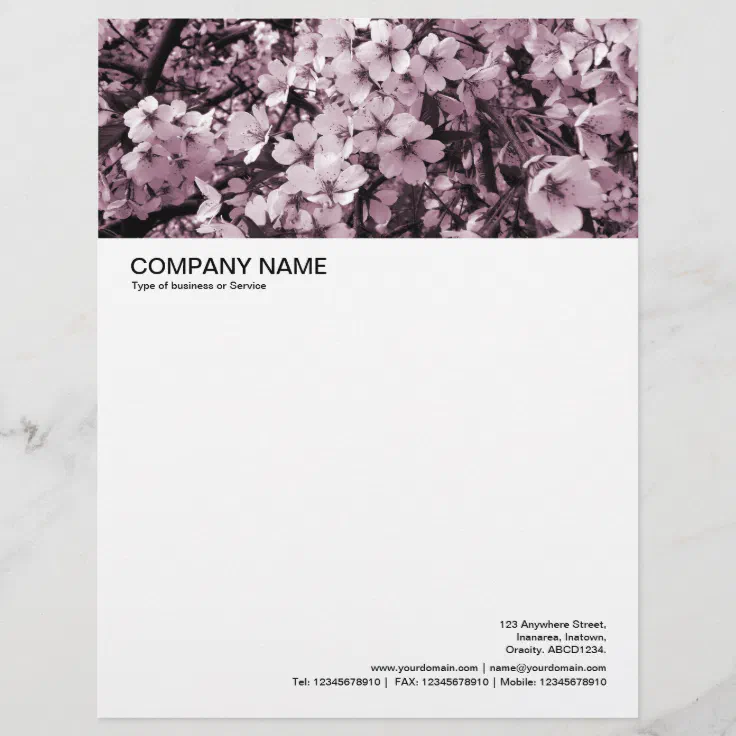 Large Picture Header - Cherry Blossom Letterhead | Zazzle