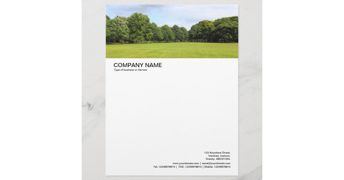 Large Picture Header - In the Park 02 Letterhead | Zazzle