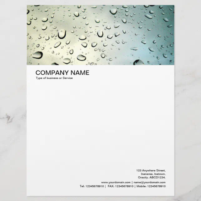 Large Picture Header - Rain on my Window Letterhead | Zazzle