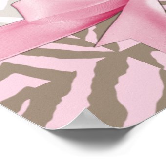 LARGE Pink and Brown Zebra Baby Shower Banner Poster | Zazzle