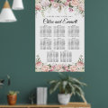 Large Pink Floral 8-Table Wedding Seating Chart | Zazzle