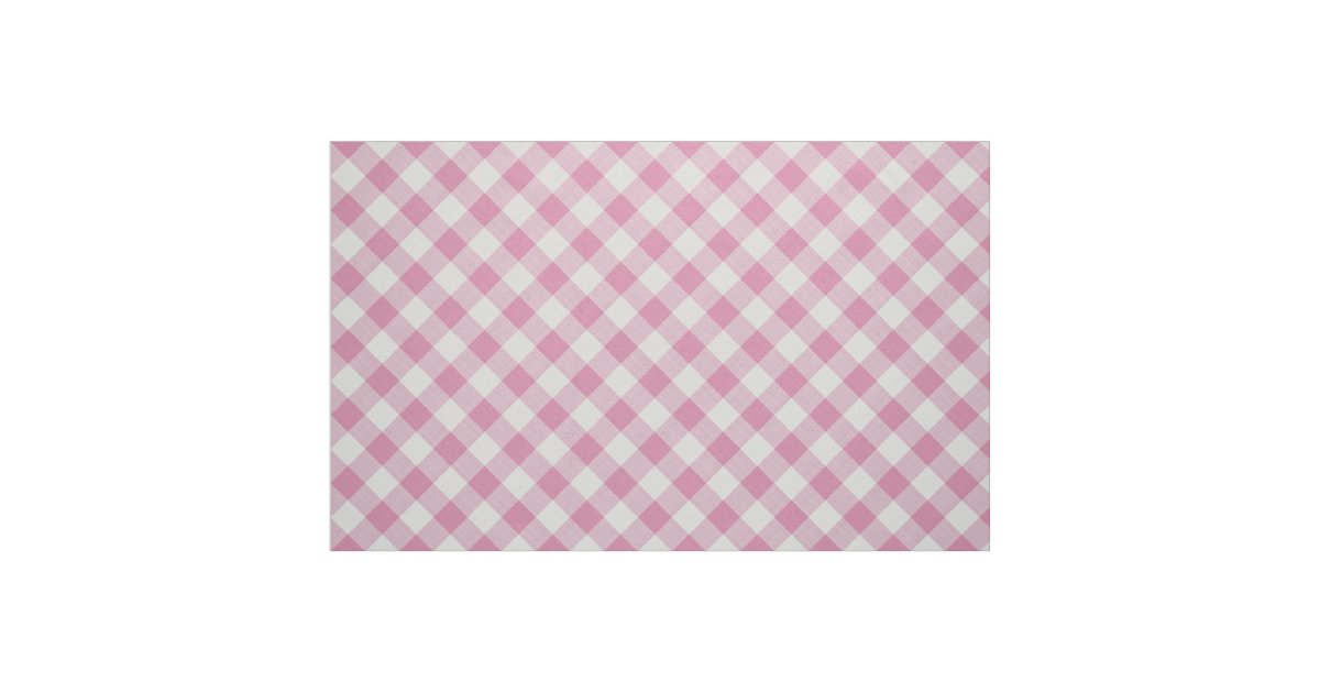 Large Pink Gingham Checks Pattern Geometric Fabric | Zazzle