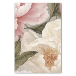 Large Pink White Peonies Print Design Tissue Paper | Zazzle