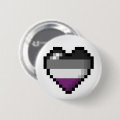 Large Pixel Heart Design in Asexual Pride Flag Pinback Button | Zazzle