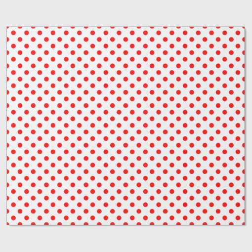 Large Polka Dots - Red on White Wrapping Paper | Zazzle