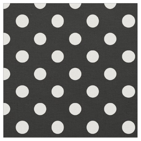 Black white polka dots pattern fabric | Zazzle