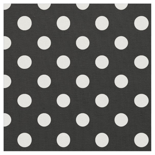 Black and White Polka Dots Fabric | Zazzle