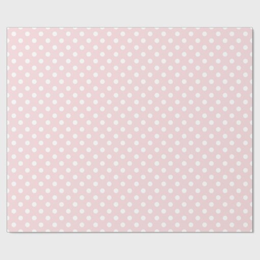 Large Polka Dots - White on Pale Pink Wrapping Paper | Zazzle