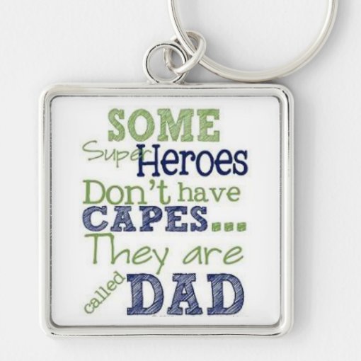 Large Premium Square Keychain/Super Heros & Dad Keychain | Zazzle
